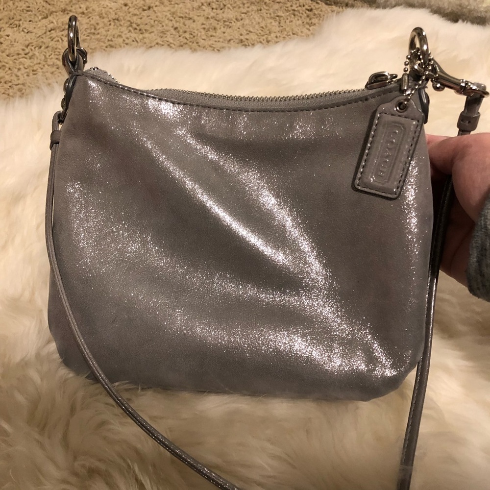 Coach Silver Small Crossbody Purse - Gem